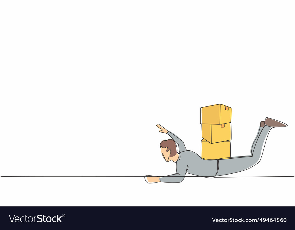 Single continuous line drawing depressed Vector Image