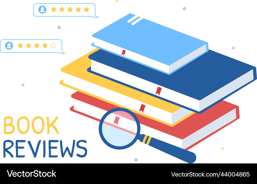 Book review template hand drawn cartoon flat Vector Image