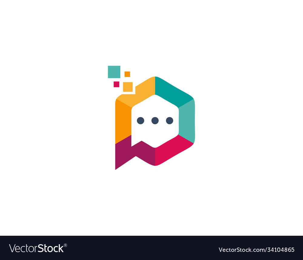 Digital colorful pixel logo design Royalty Free Vector Image