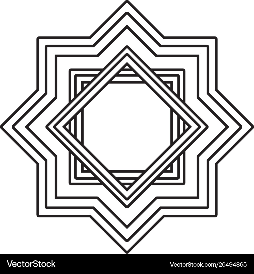 Eid mubarak star symbol isolated in black Vector Image