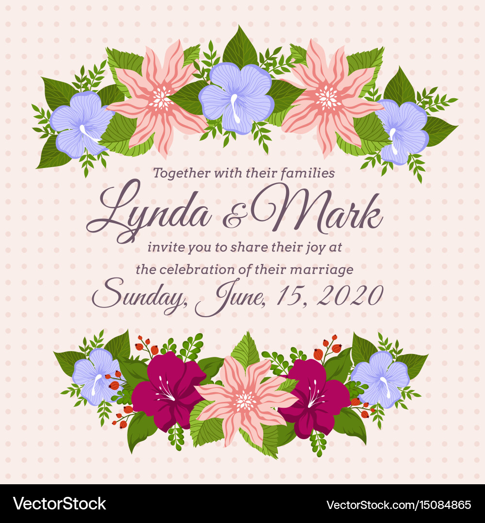 Floral design with summer flowers template Vector Image