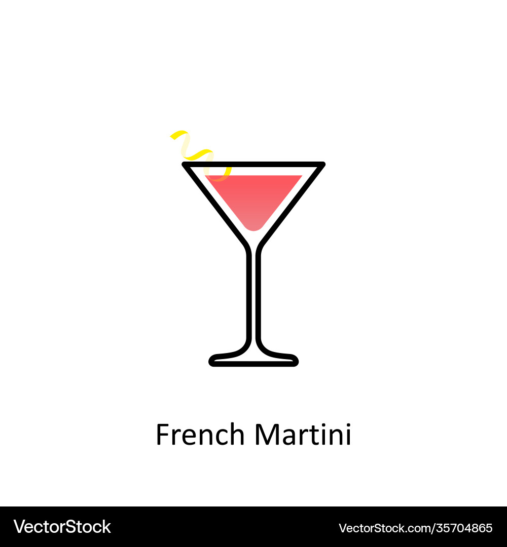 French martini cocktail icon in flat style Vector Image