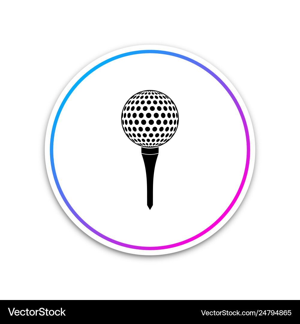 Golf ball on tee icon isolated on white background