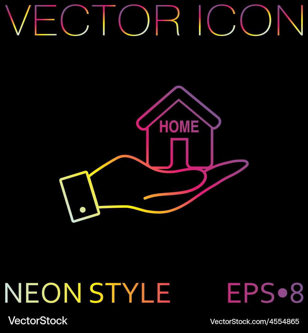 Hand holding a house icon home sign Royalty Free Vector
