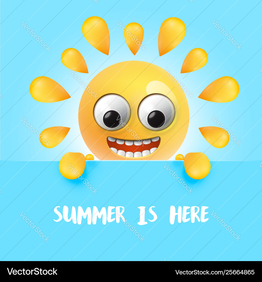 Highly detailed happy sunny emoticon Royalty Free Vector