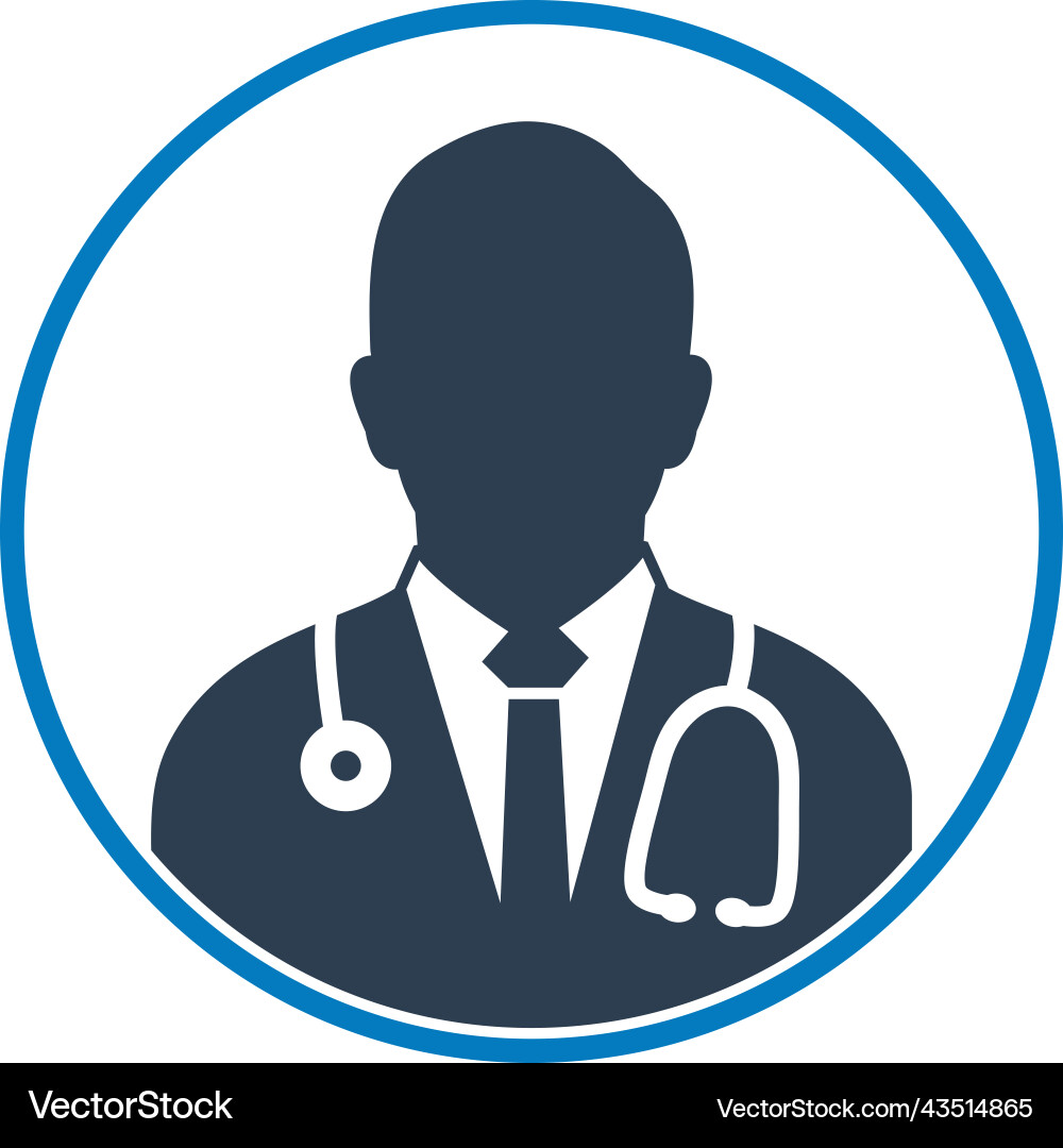 Male doctor profile icon flat style eps Royalty Free Vector