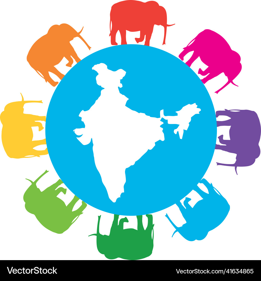 Map of india in the circle Royalty Free Vector Image