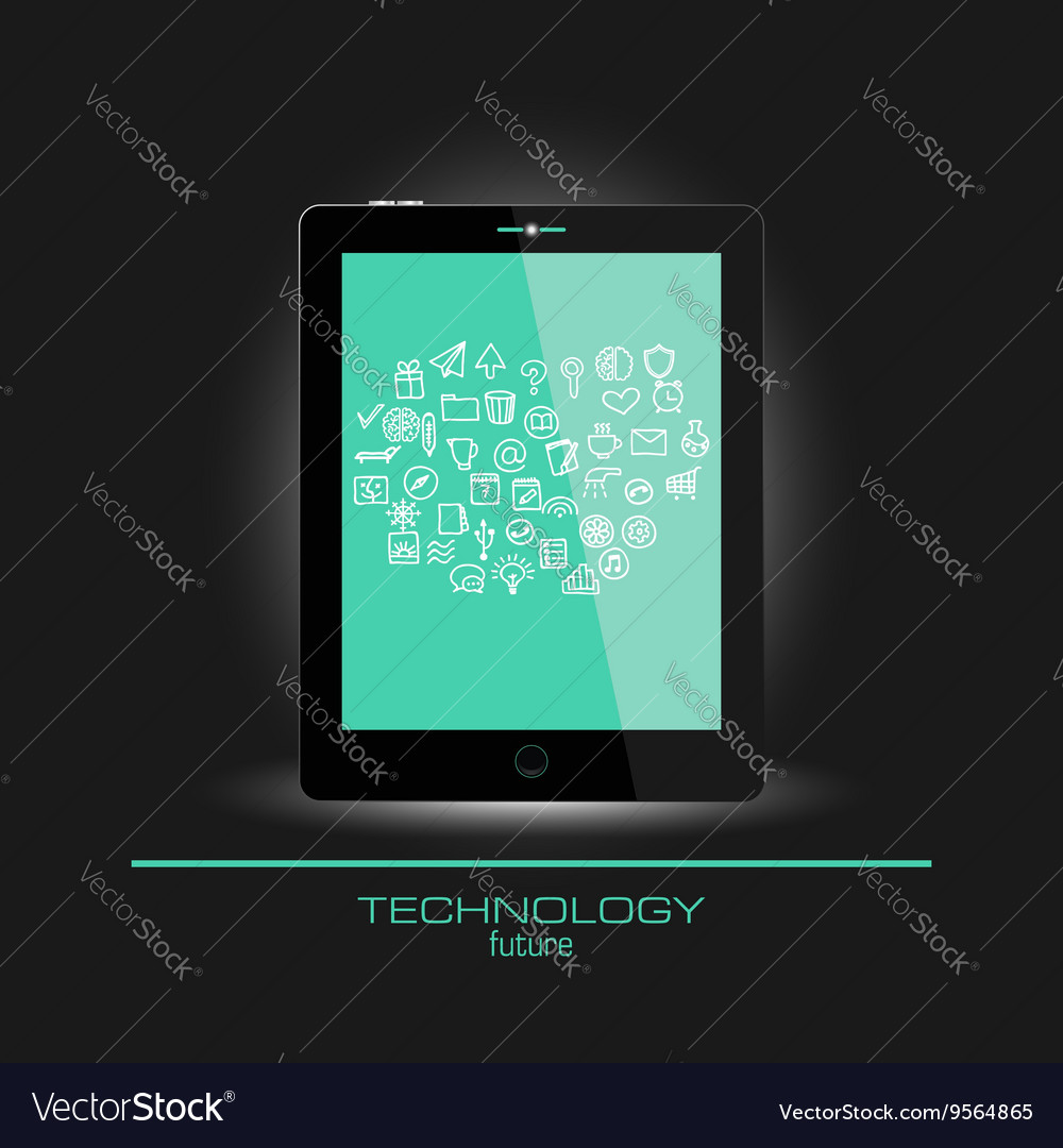Realistic tablet with empty screen Royalty Free Vector Image