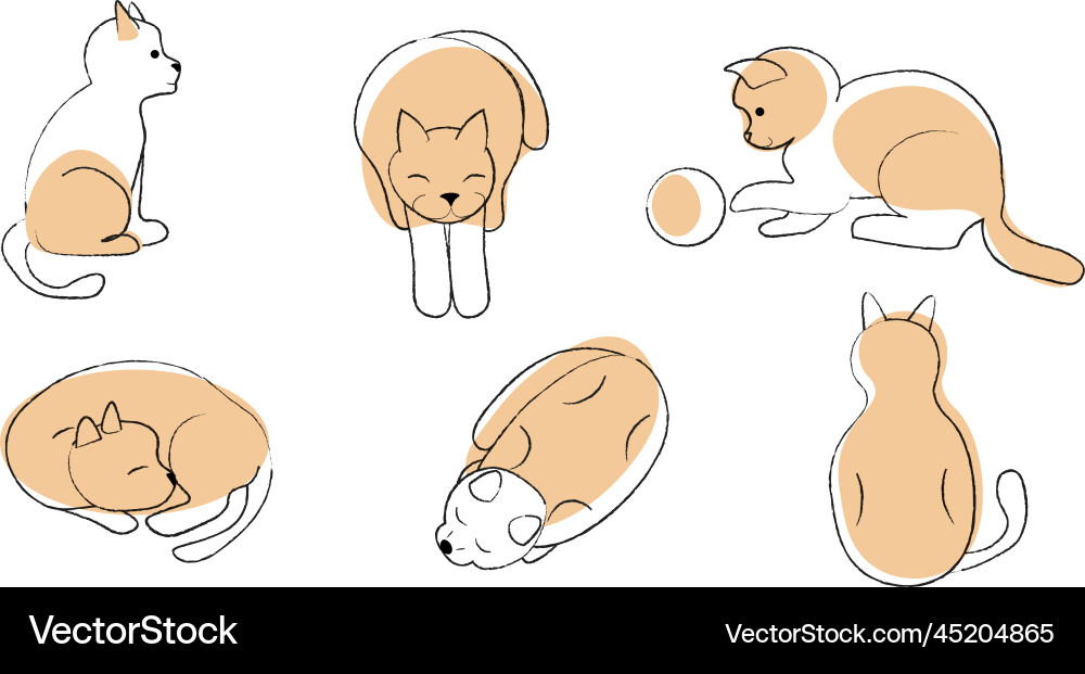 Set of cartoon cats Royalty Free Vector Image - VectorStock