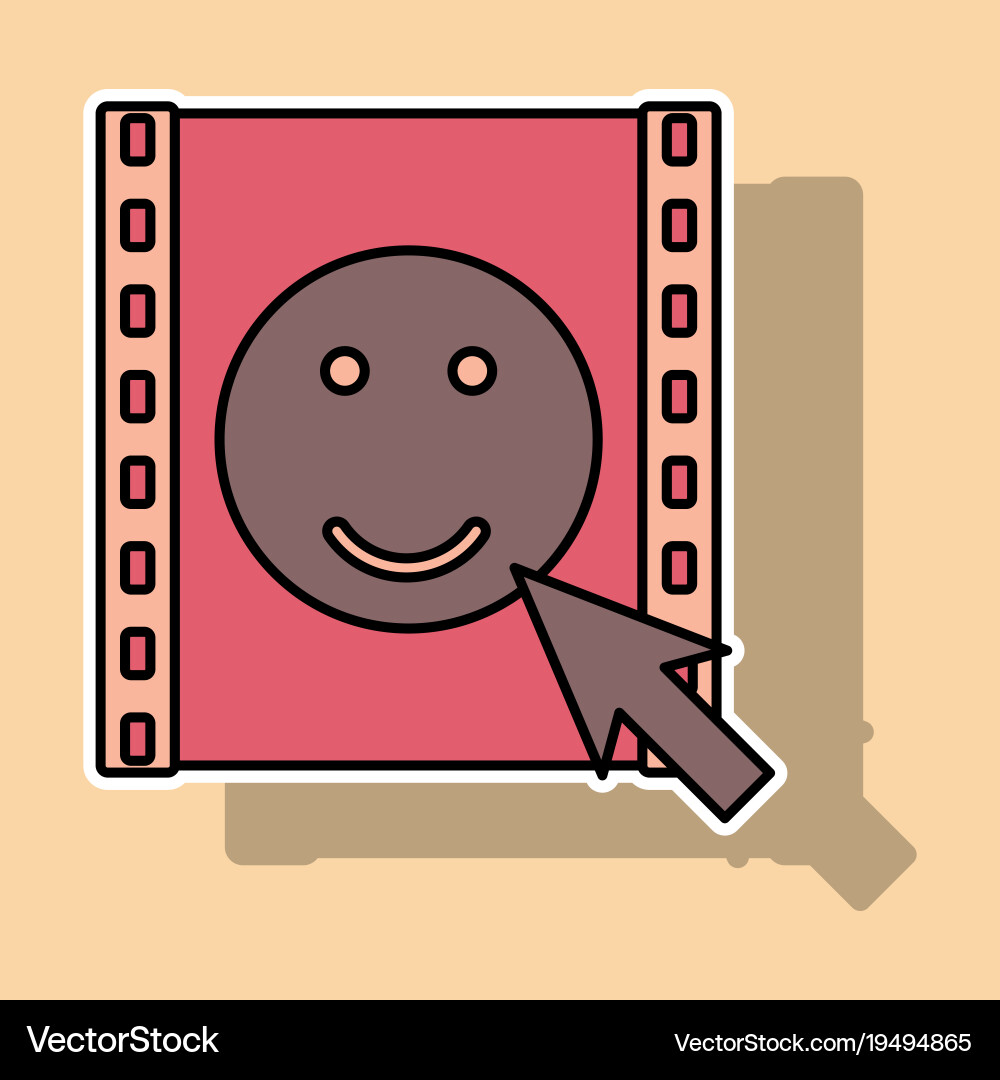 Sticker play sign flat style icon on background Vector Image