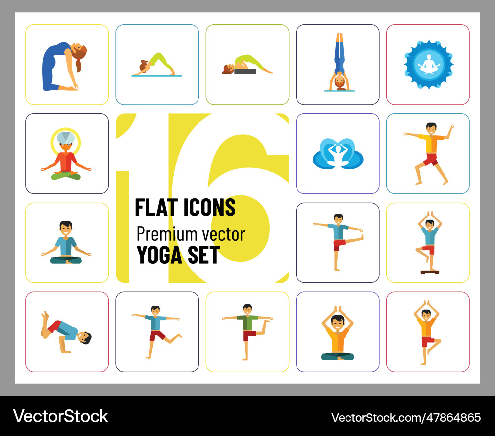 Yoga icon set Royalty Free Vector Image - VectorStock