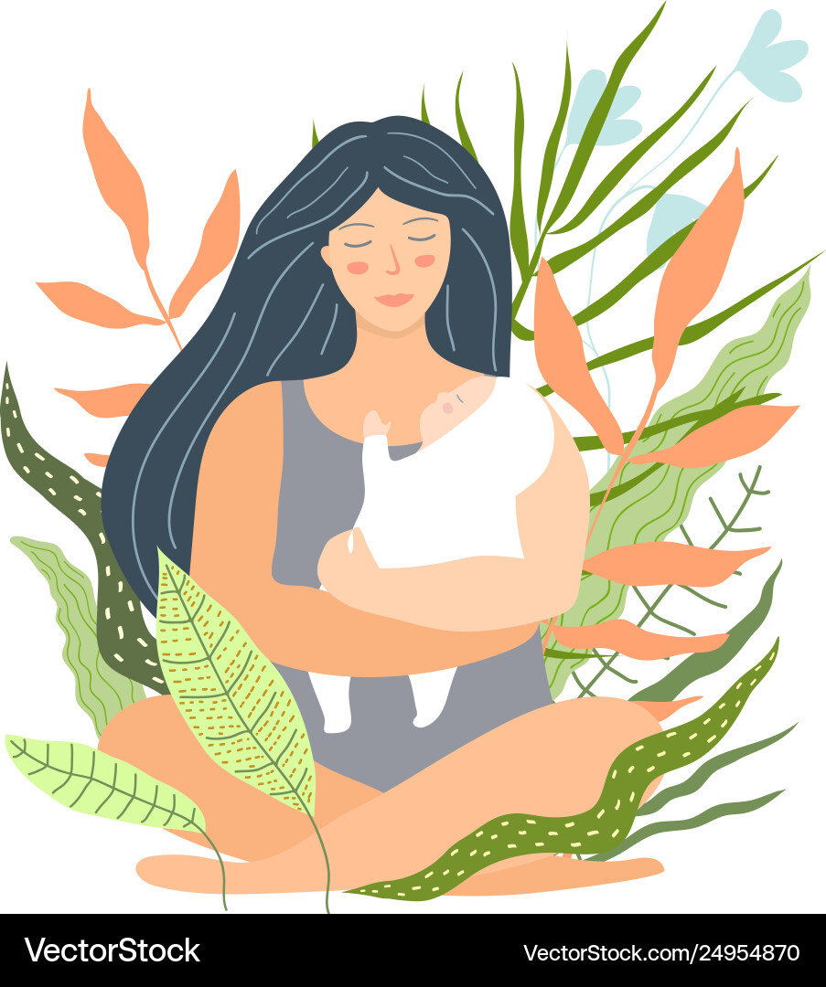 Beautiful mother and bafloral design Royalty Free Vector