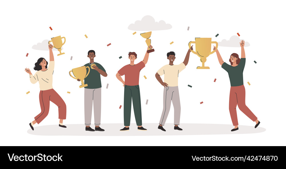 Business team celebrates success concept Vector Image