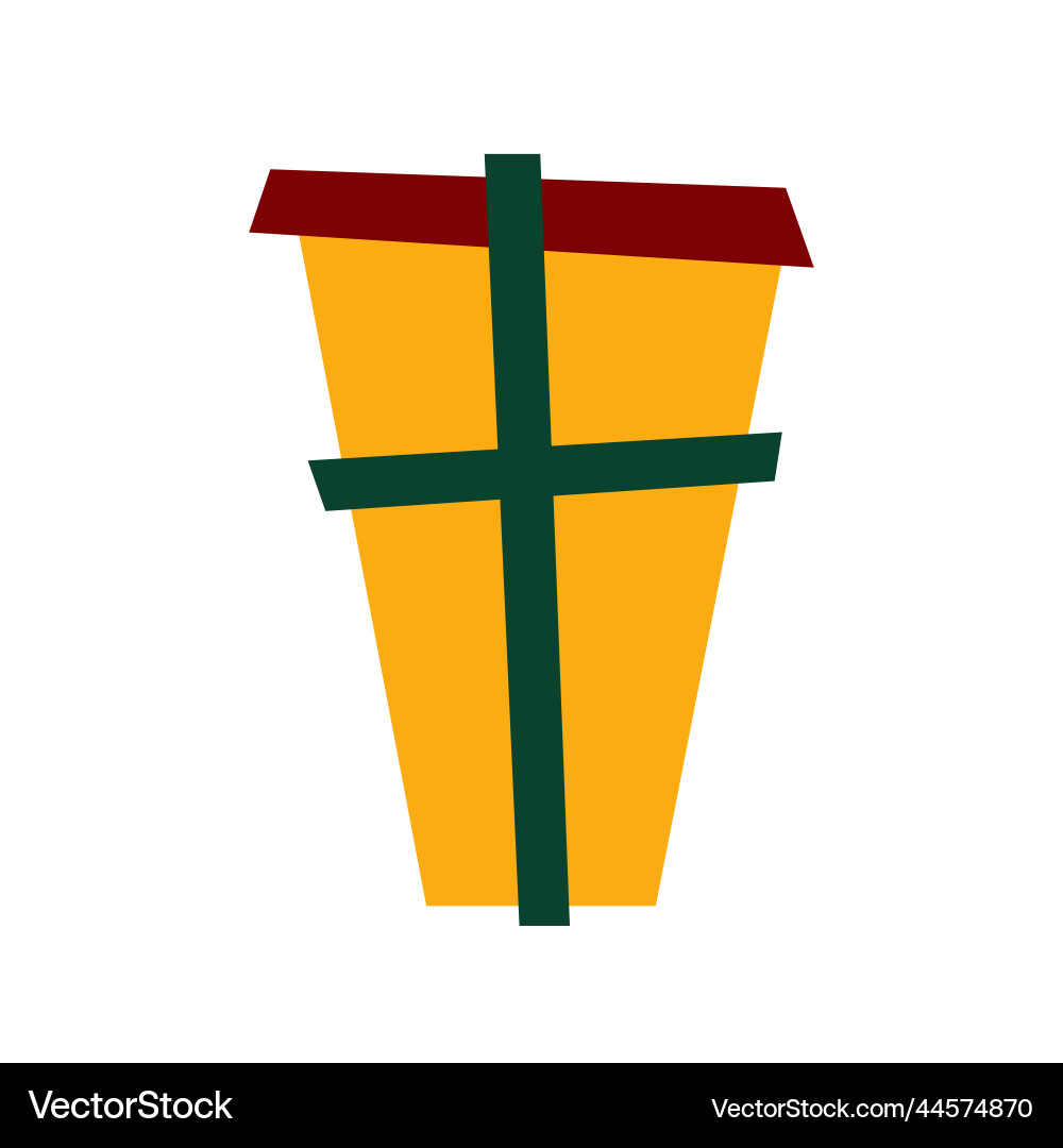 Cartoon christmas gift yellow simple present Vector Image