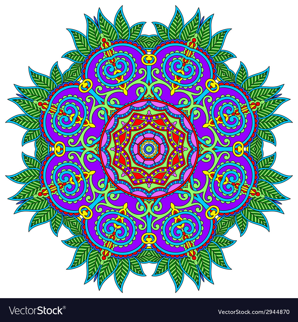 Circle lace ornament round ornamental geometric Vector Image