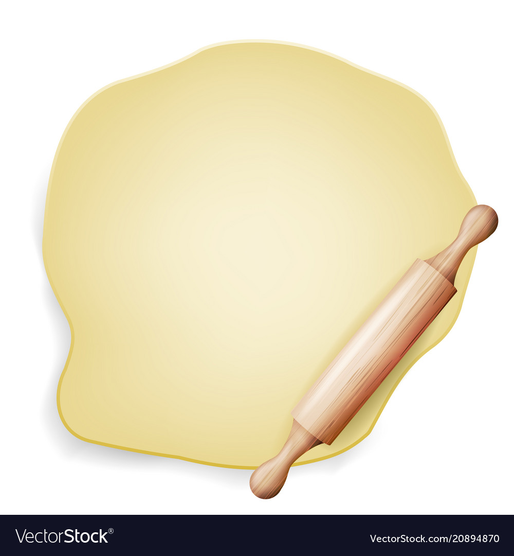 Dough wooden rolling pin baking Royalty Free Vector Image Dough wooden rolling pin baking Royalty Free Vector Image