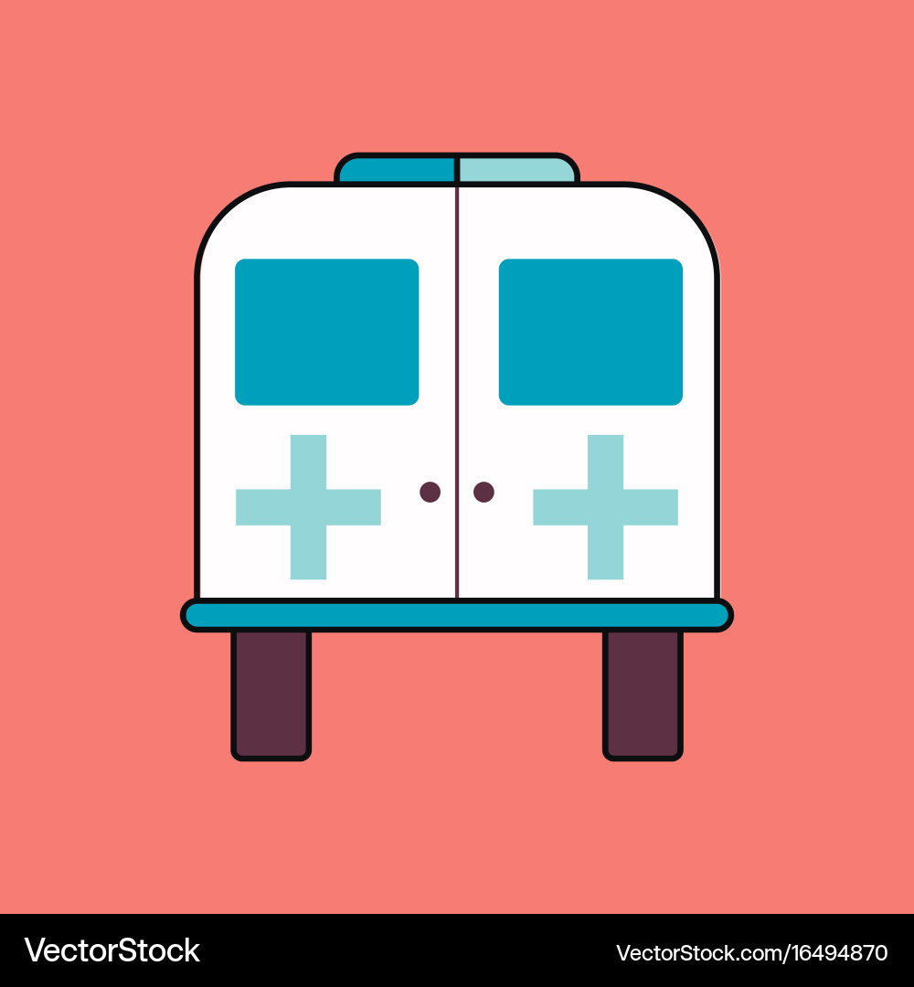 Flat icon design collection ambulance with a cross