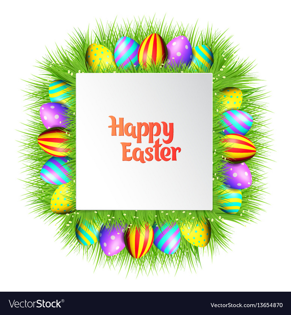 Happy easter eggs frame Royalty Free Vector Image