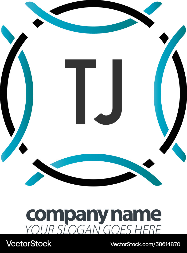 Initial letter tj circle sport logo design Vector Image