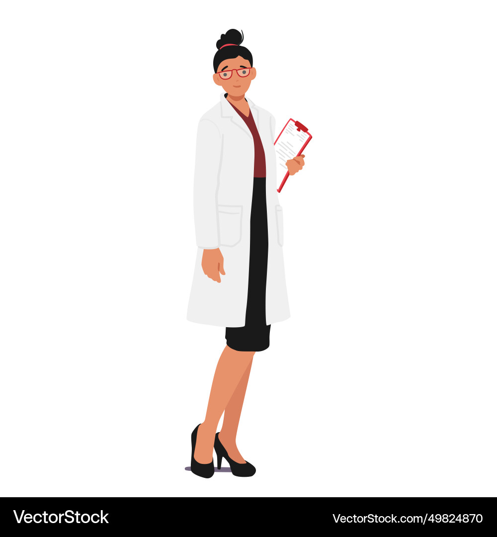 Knowledgeable female biology teacher character Vector Image