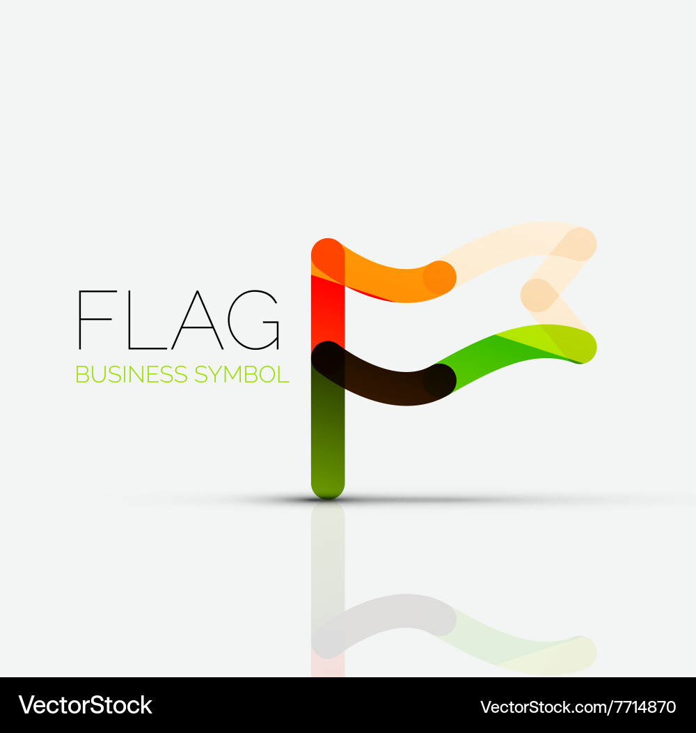 Logo flag abstract linear geometric business icon Vector Image