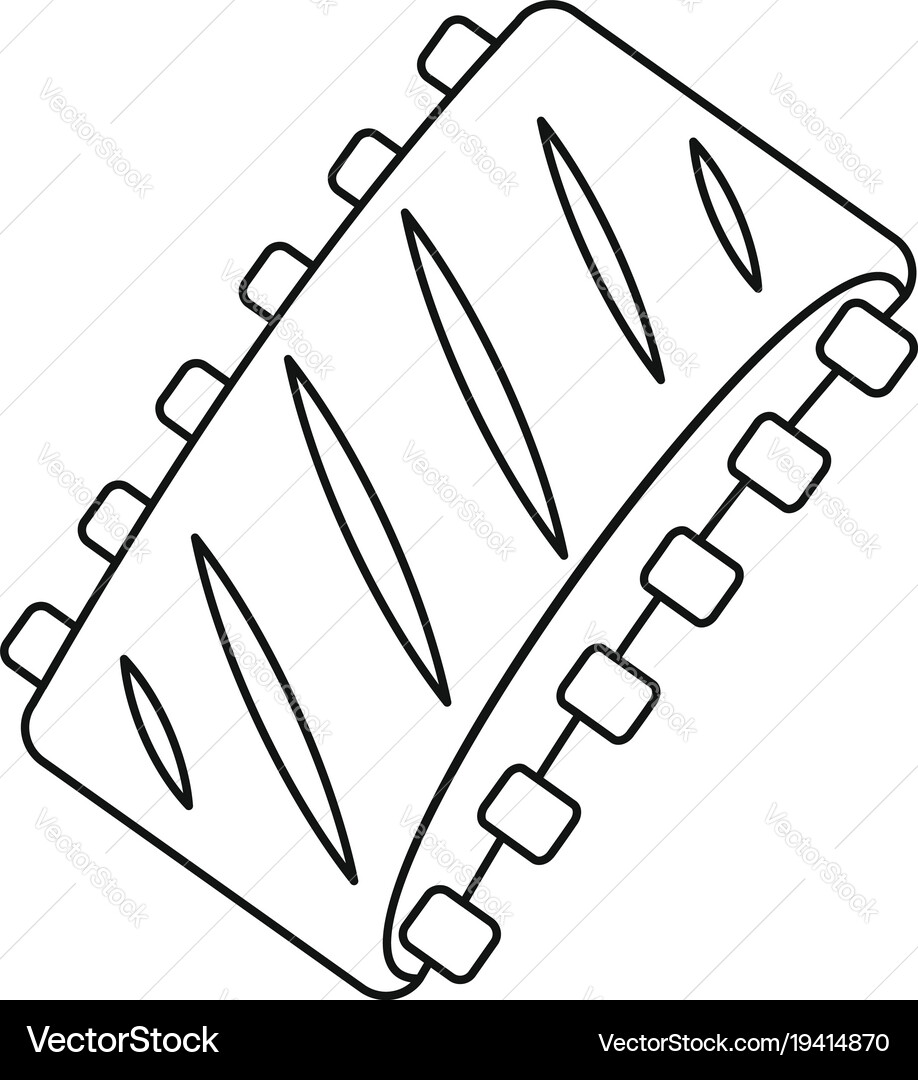 Pork ribs icon outline style Royalty Free Vector Image