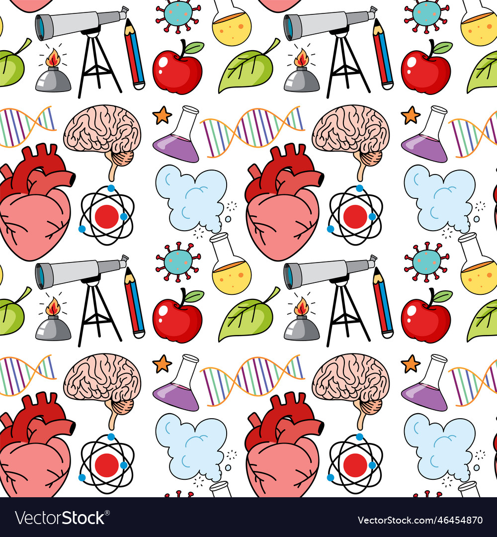 Science objects and icons seamless pattern Vector Image