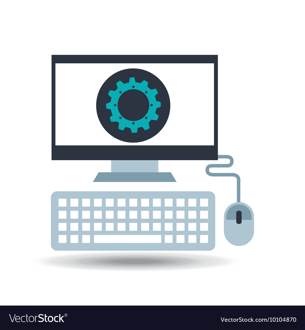 Tech computer icon Royalty Free Vector Image - VectorStock