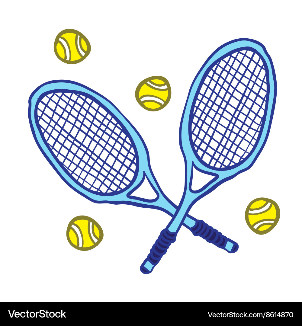 Tennis rackets and balls Royalty Free Vector Image