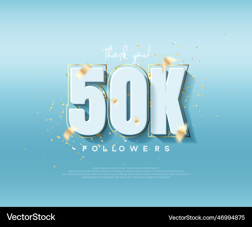 50k followers celebration with modern luxury Vector Image