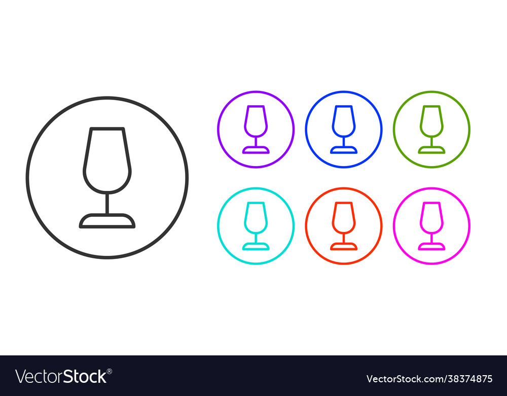 Black line fragile broken glass symbol Royalty Free Vector