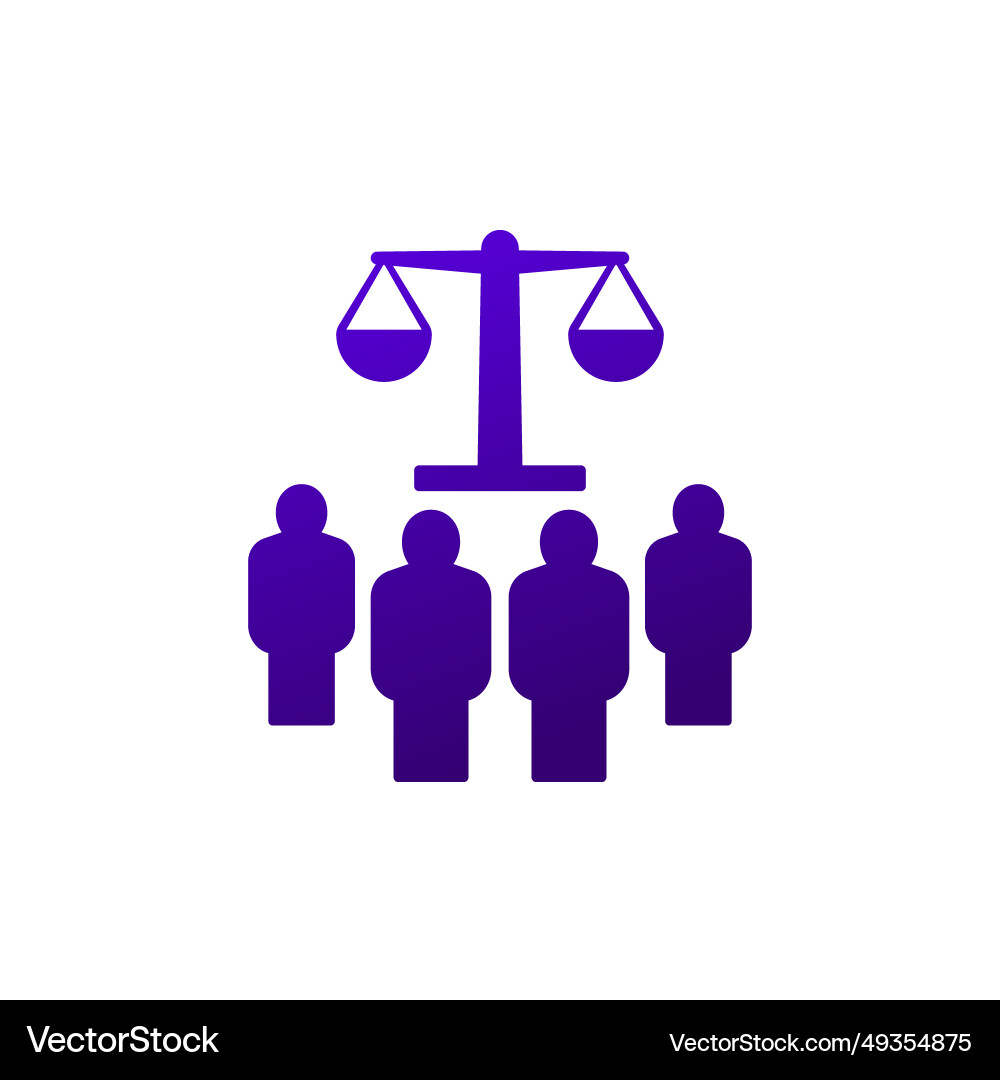 Class action icon collective legal case Royalty Free Vector