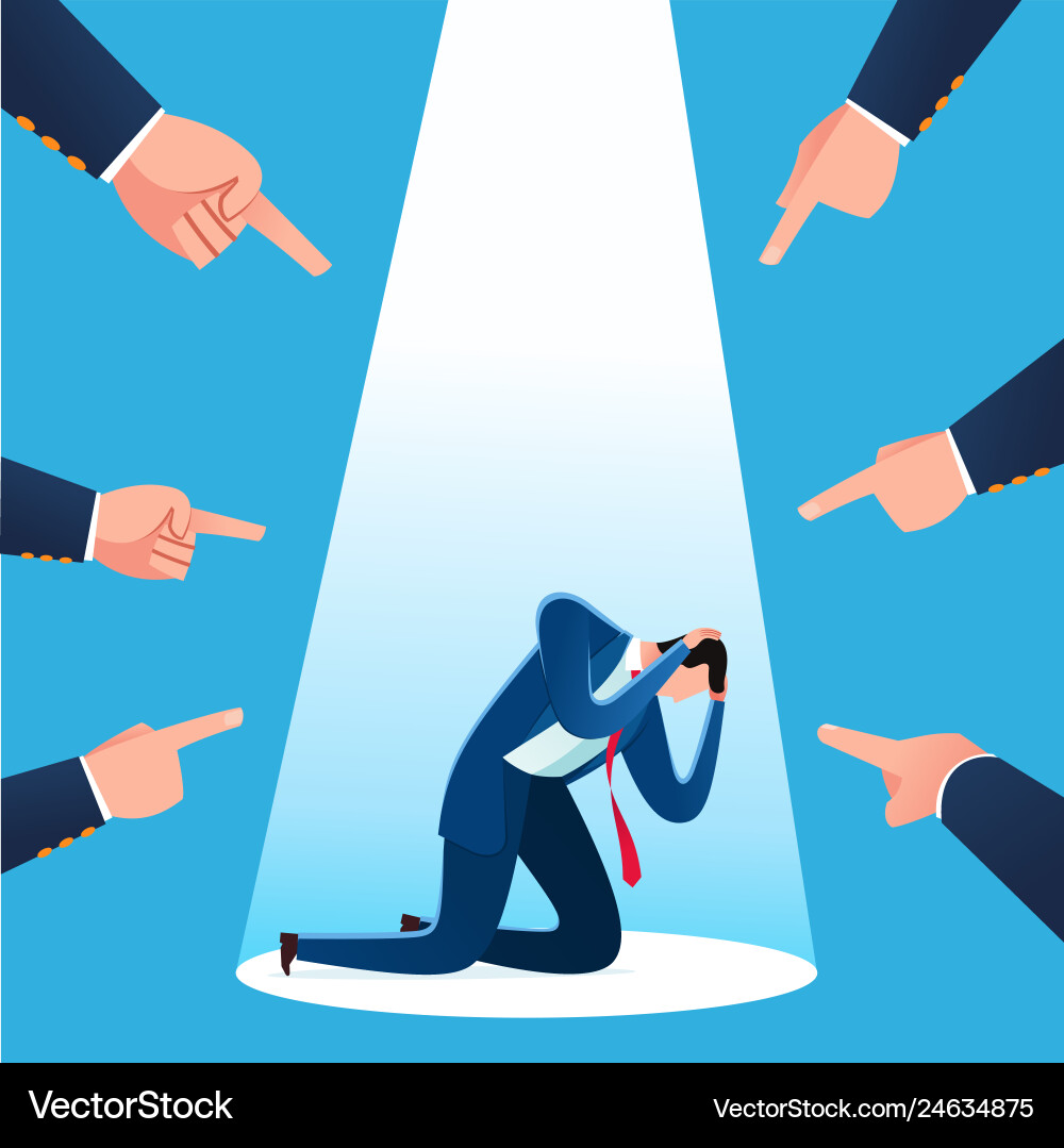 Get blamed for business loss and failure Vector Image