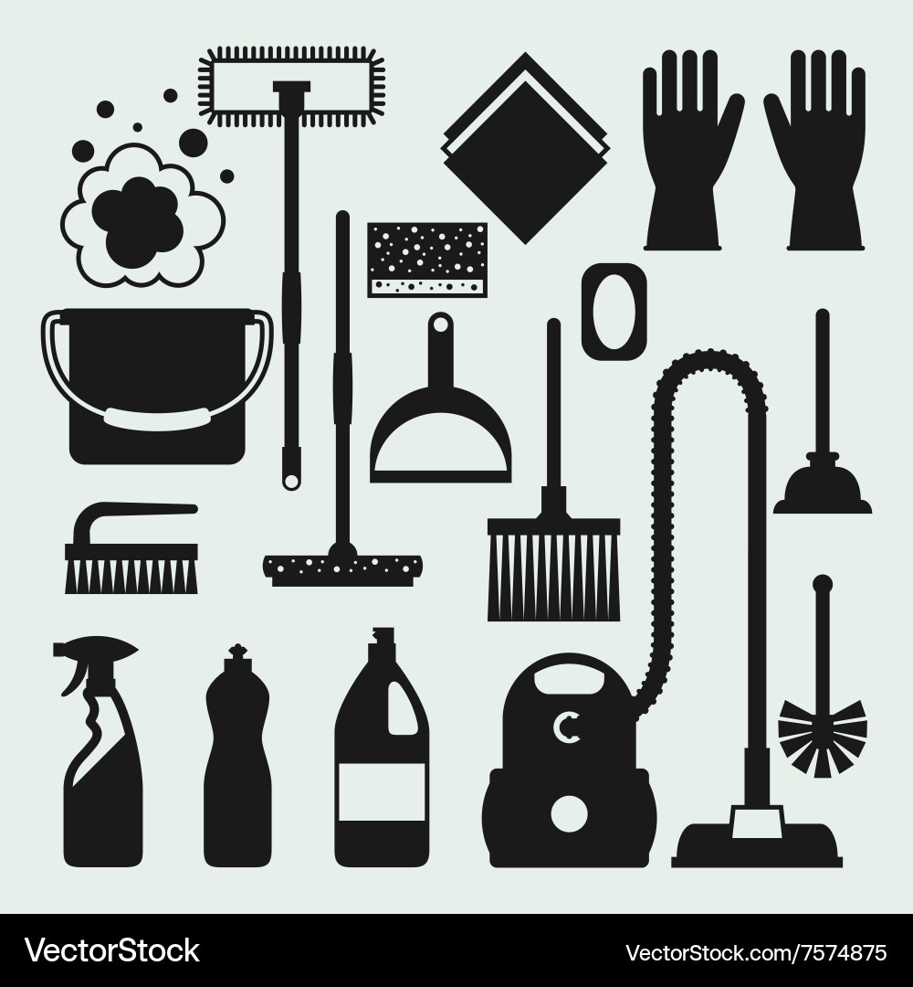 Housekeeping cleaning icons set Image can be used Vector Image