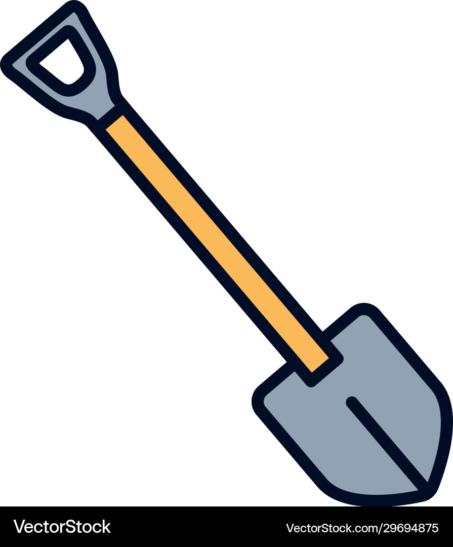 Isolated shovel tool line fill style icon Vector Image