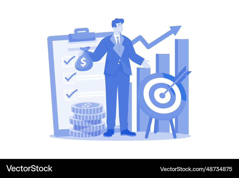Salesperson setting sales goals Royalty Free Vector Image