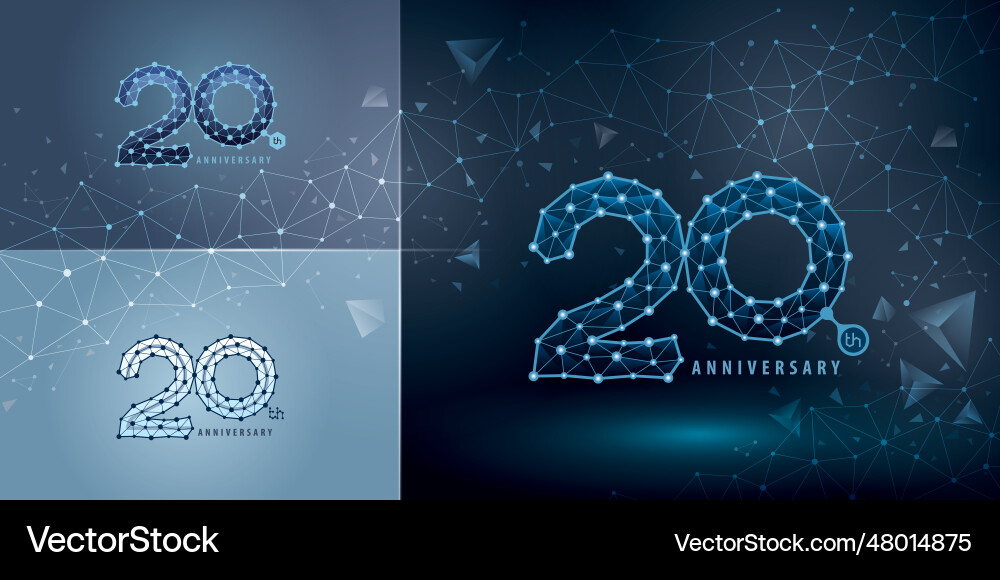 Set of 20th anniversary logotype design twenty Vector Image