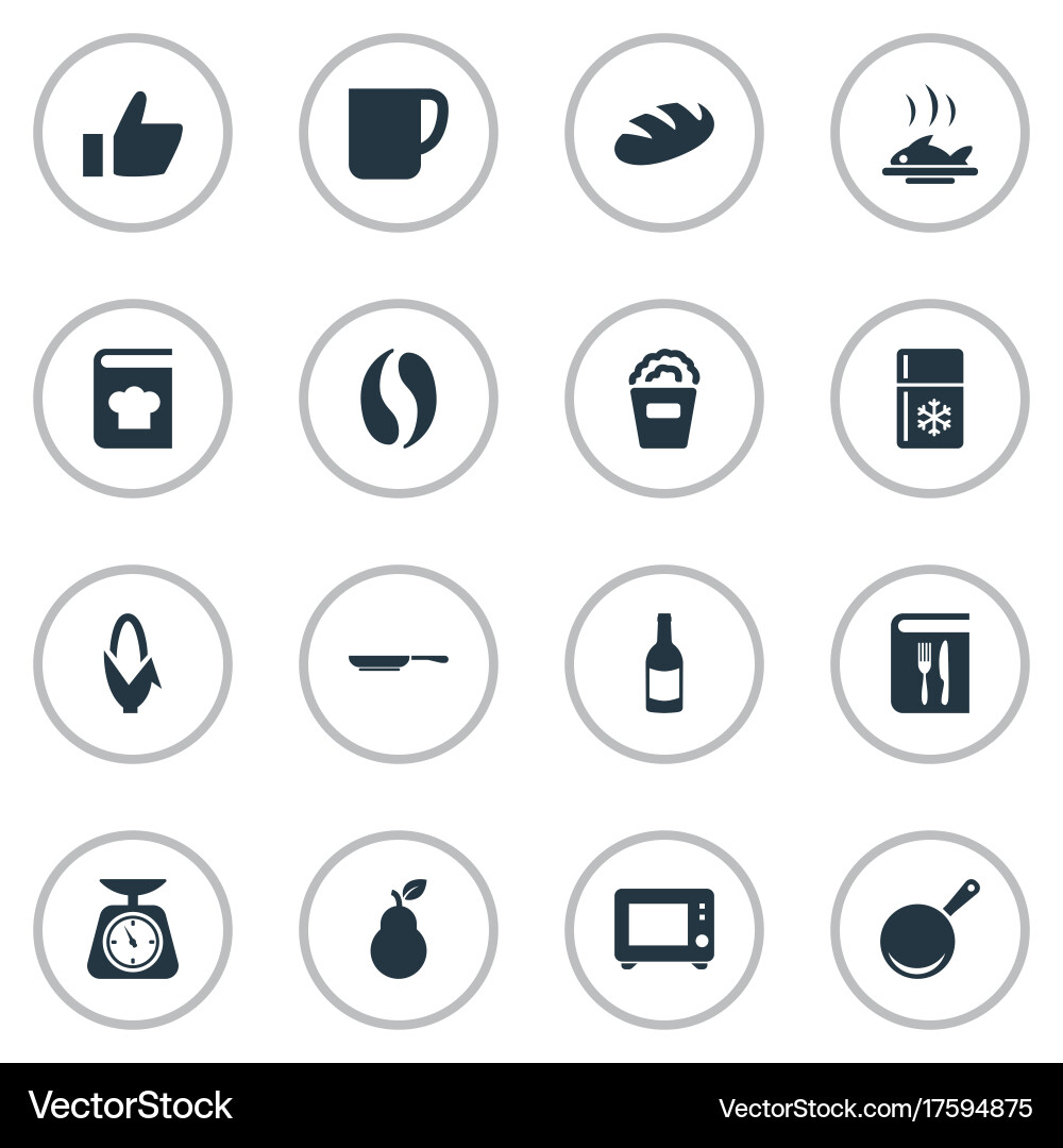 Set of simple cooking icons Royalty Free Vector Image