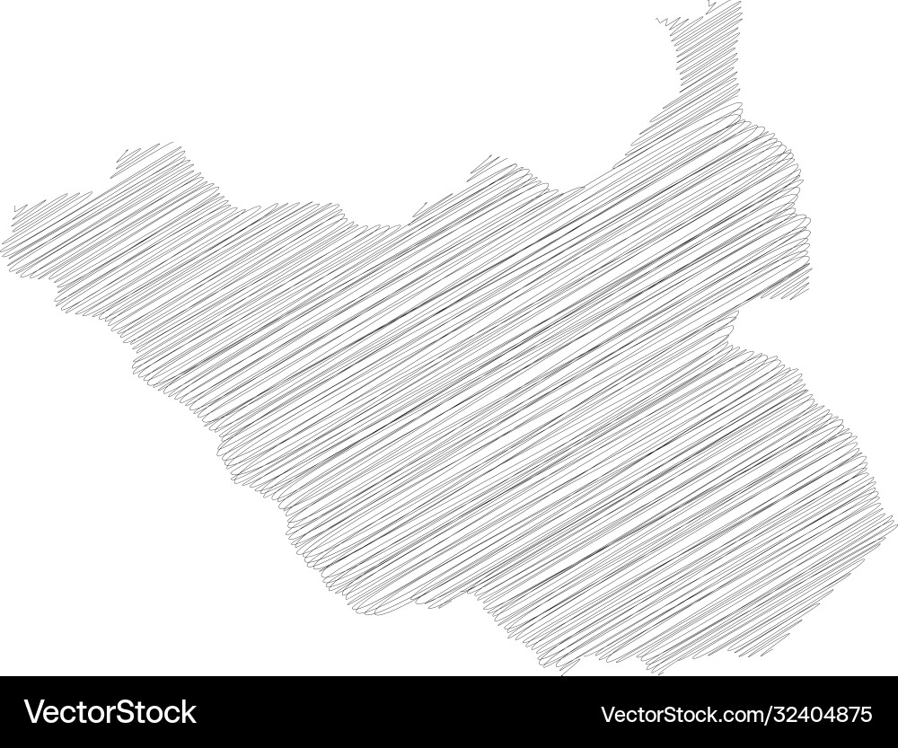South sudan - solid black silhouette map Vector Image