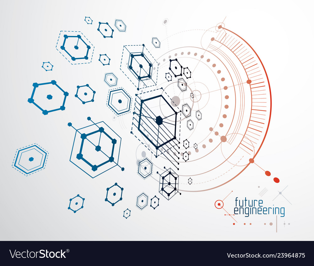Technical plan abstract engineering draft for use Vector Image