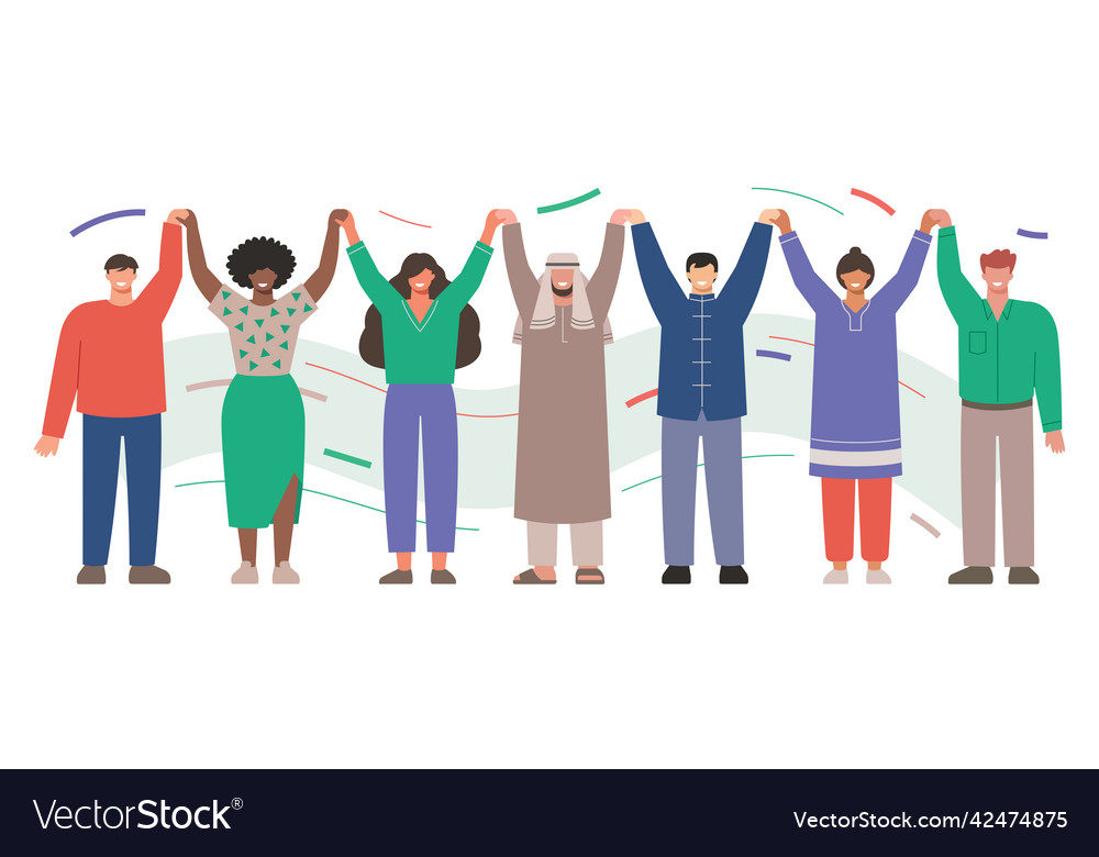 Unity in diversity flat Royalty Free Vector Image
