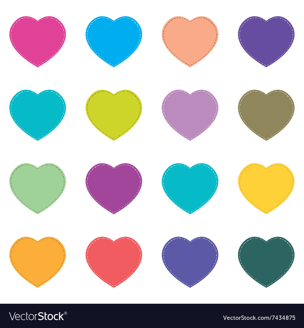 Valentines day and colorful heart isolated Vector Image