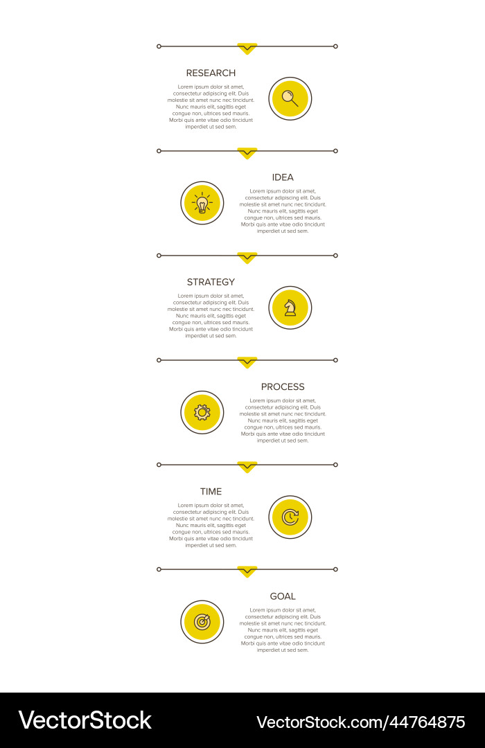 Vertical infographic design with icons and 6 Vector Image