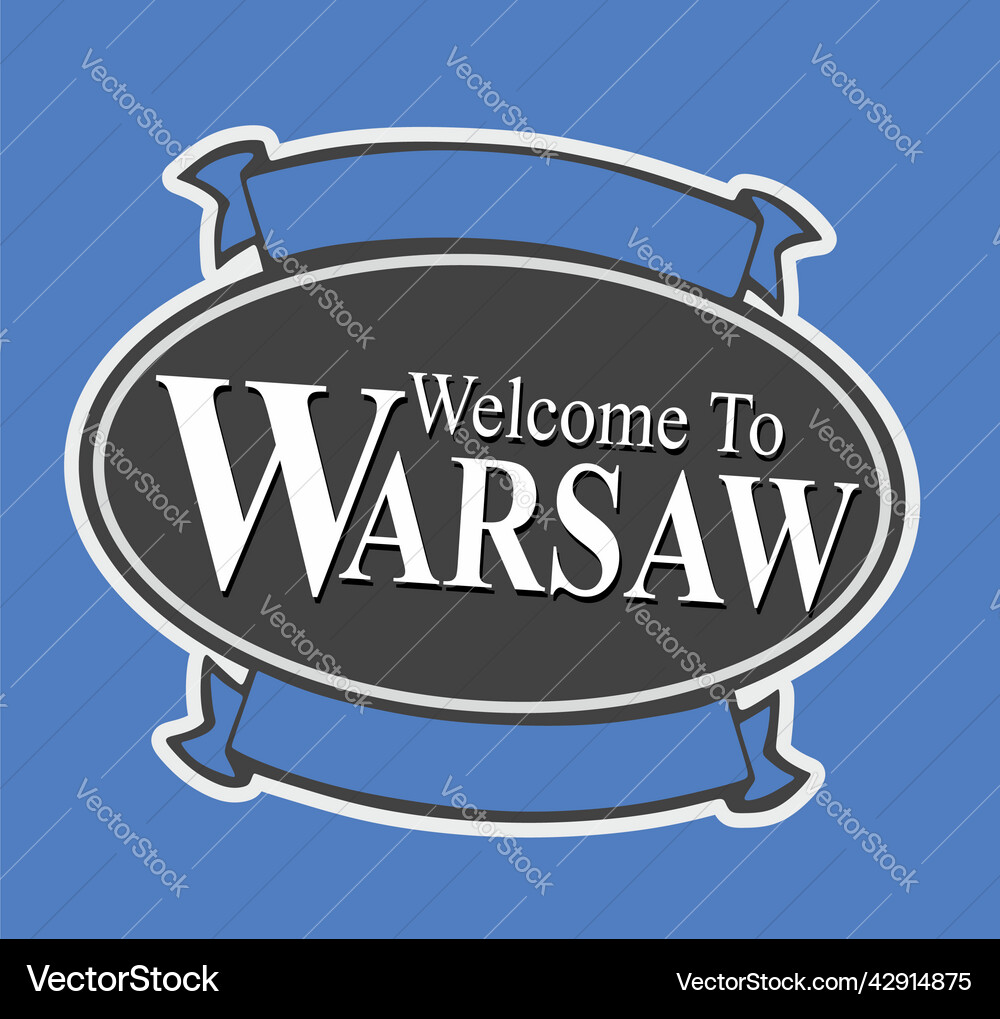 Warsaw indiana with blue background Royalty Free Vector