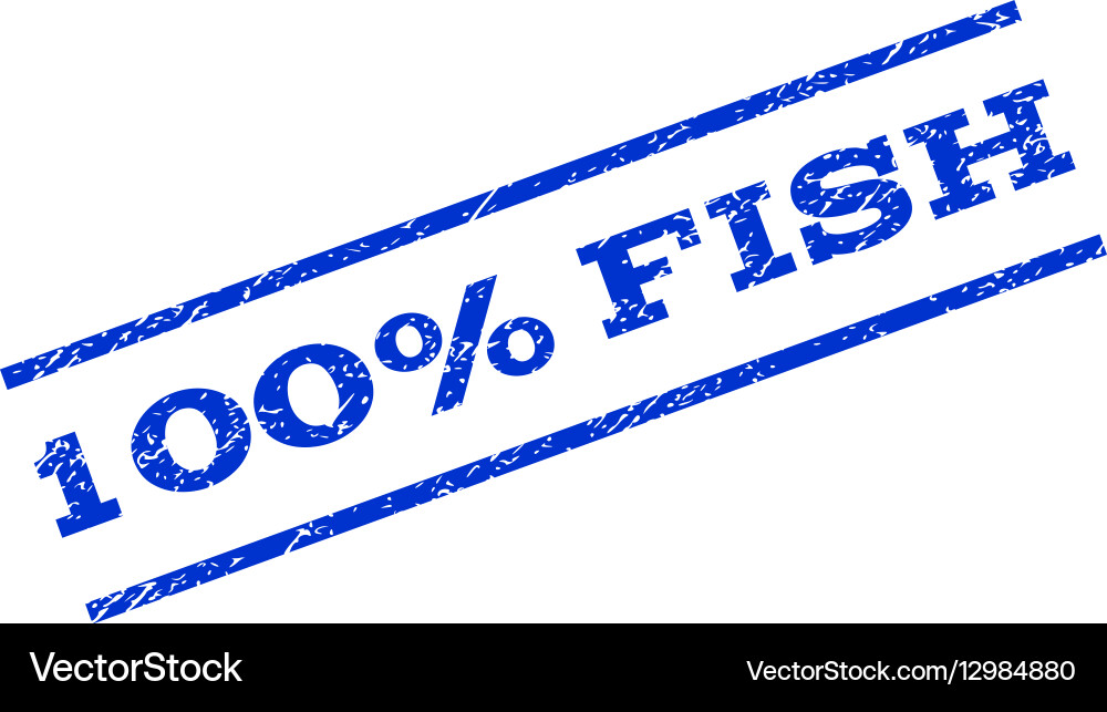 100 percent fish watermark stamp Royalty Free Vector Image