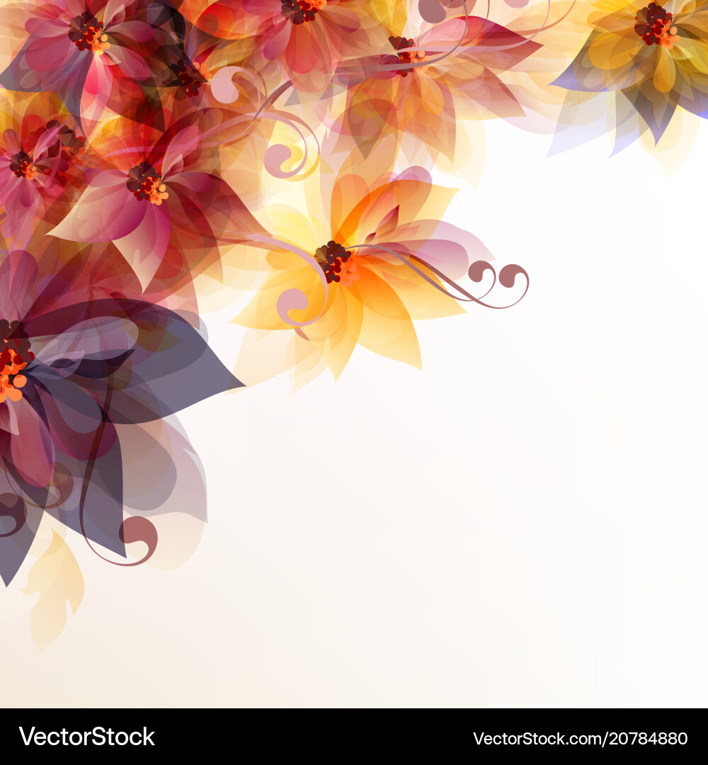 Abstract floral background with flowers and space Vector Image