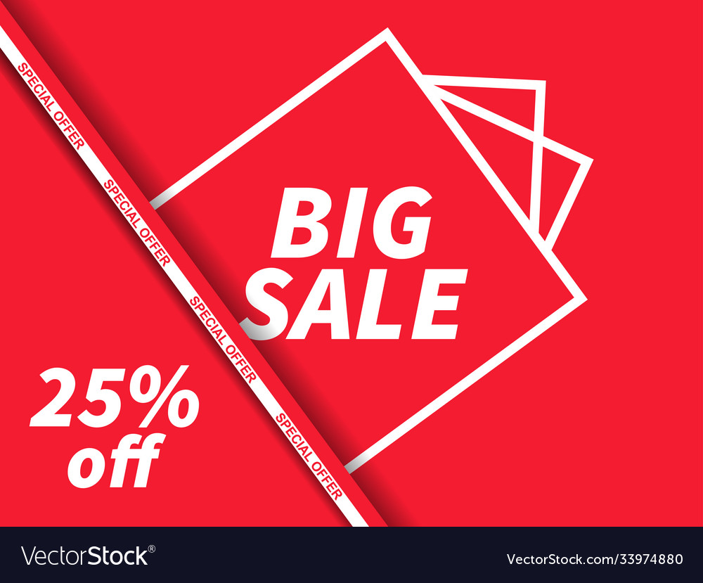 Big sale 25 off sale tape ribbon and gift box Vector Image Big sale 25 off sale tape ribbon and gift box Vector Image
