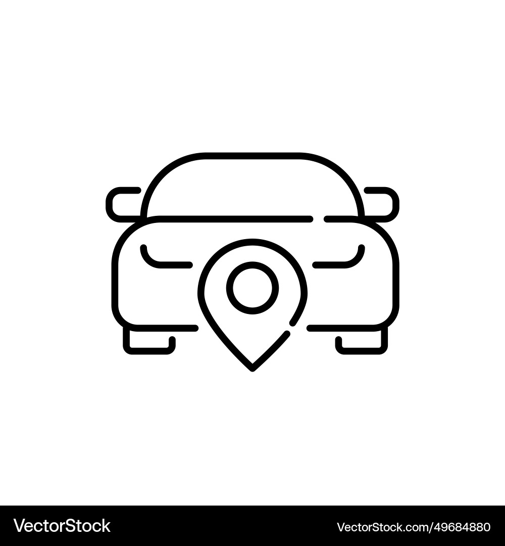 Car and map pointer vehicle location pixel Vector Image