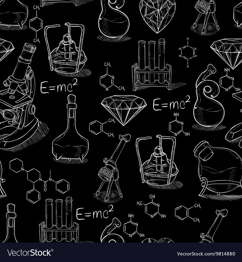Chemistry lab pattern Royalty Free Vector Image