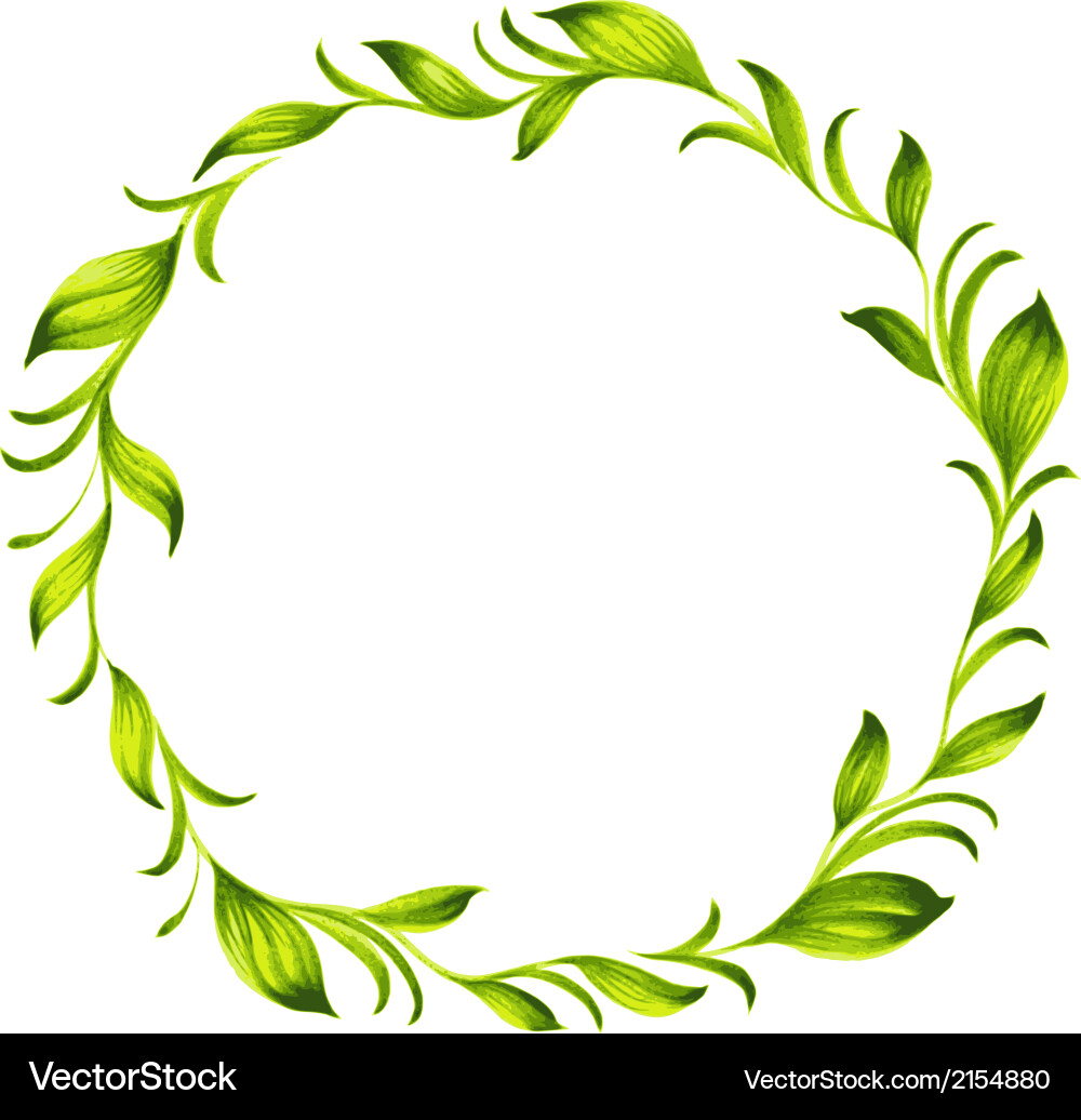 Decorative circle branch of green tea Royalty Free Vector